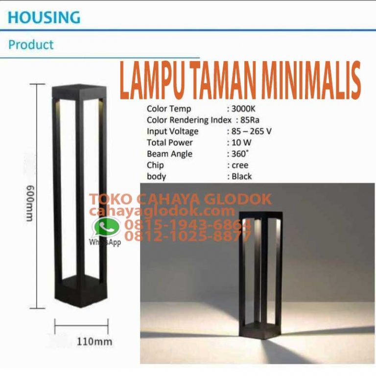 Lampu Taman Minimalis LED 10W CREE™ - Cahaya Glodok