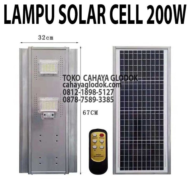 Lampu Jalan Solar 200W LED Baterai LifePO4 - Cahaya Glodok