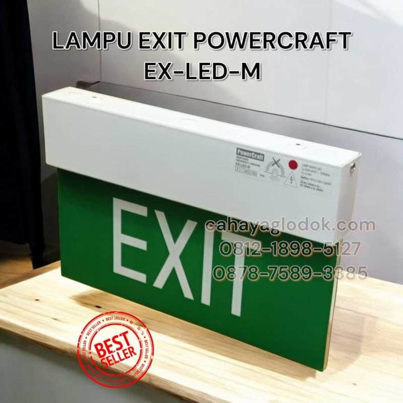 Lampu Exit POWERCRAFT EX-LED-M-D Terbaru - Cahaya Glodok